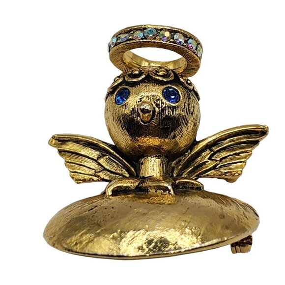 Tortolani | Jewelry | Vintage Tortolani Angel Brooch With Rhinestones ...